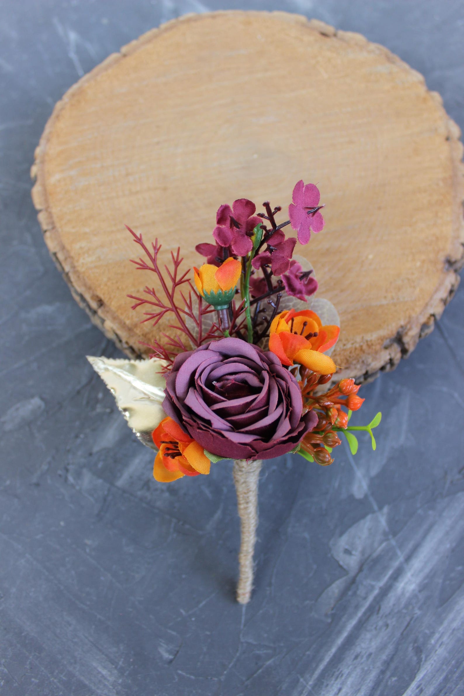 Orange Burgundy Boutonniere, Fiance Pocket Flowers, Groom Groomsman ...