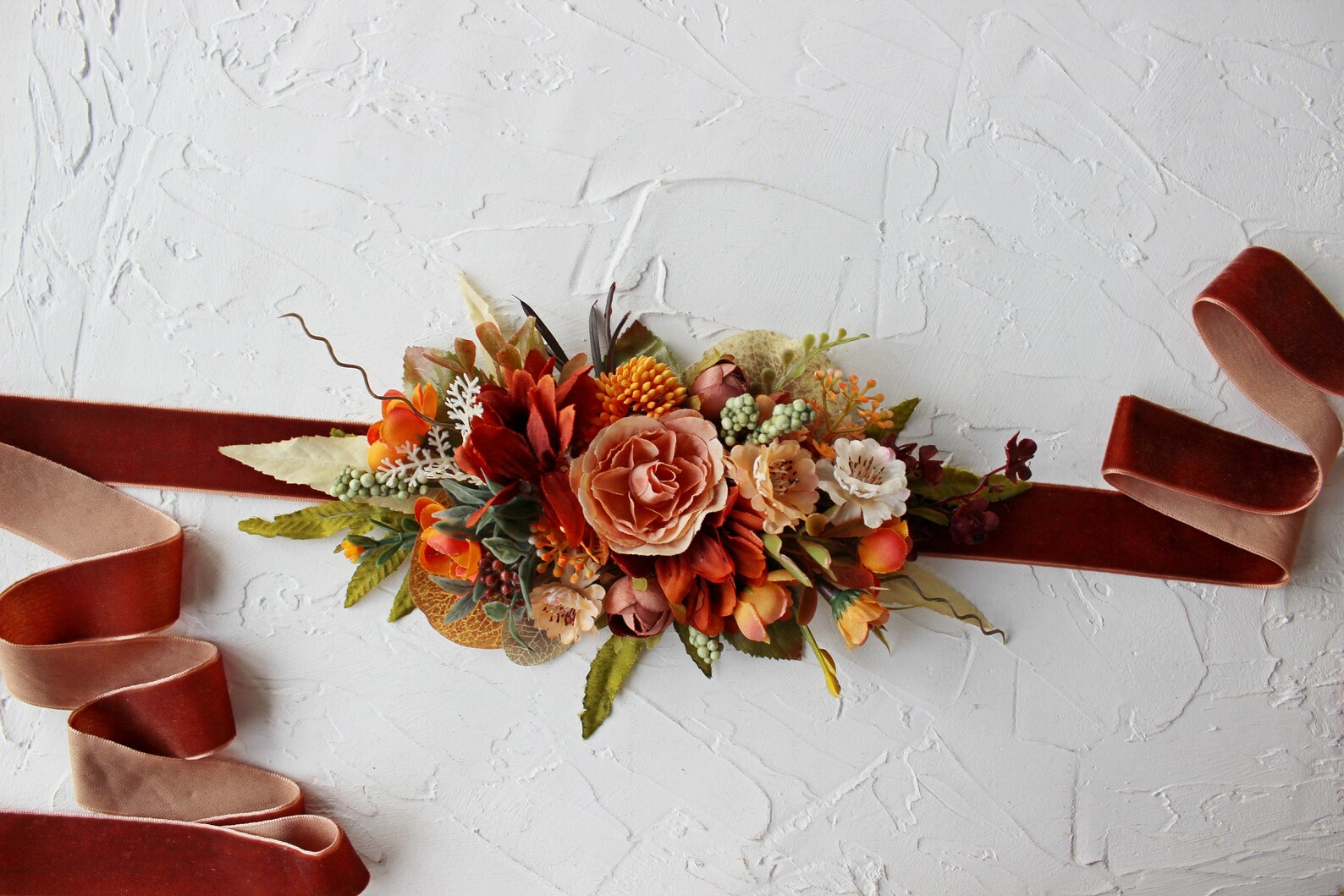 Rust Orange Bridal Sash, Fall Wedding Sash Belt, Flower Girl Belt - Etsy