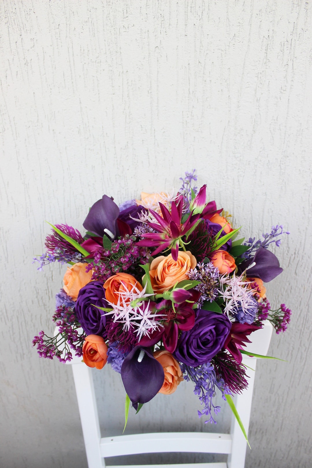 Vibrant Wedding Bouquet, Bright Bridal Bouquet, Jewel Tone Bouquet ...