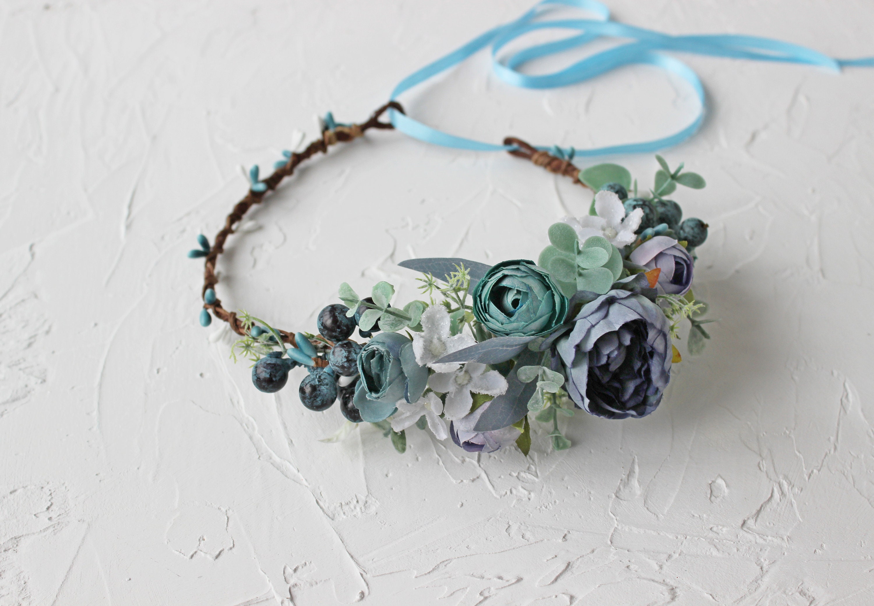 Navy blue rustic corsage Dusty blue wedding corsage | Etsy