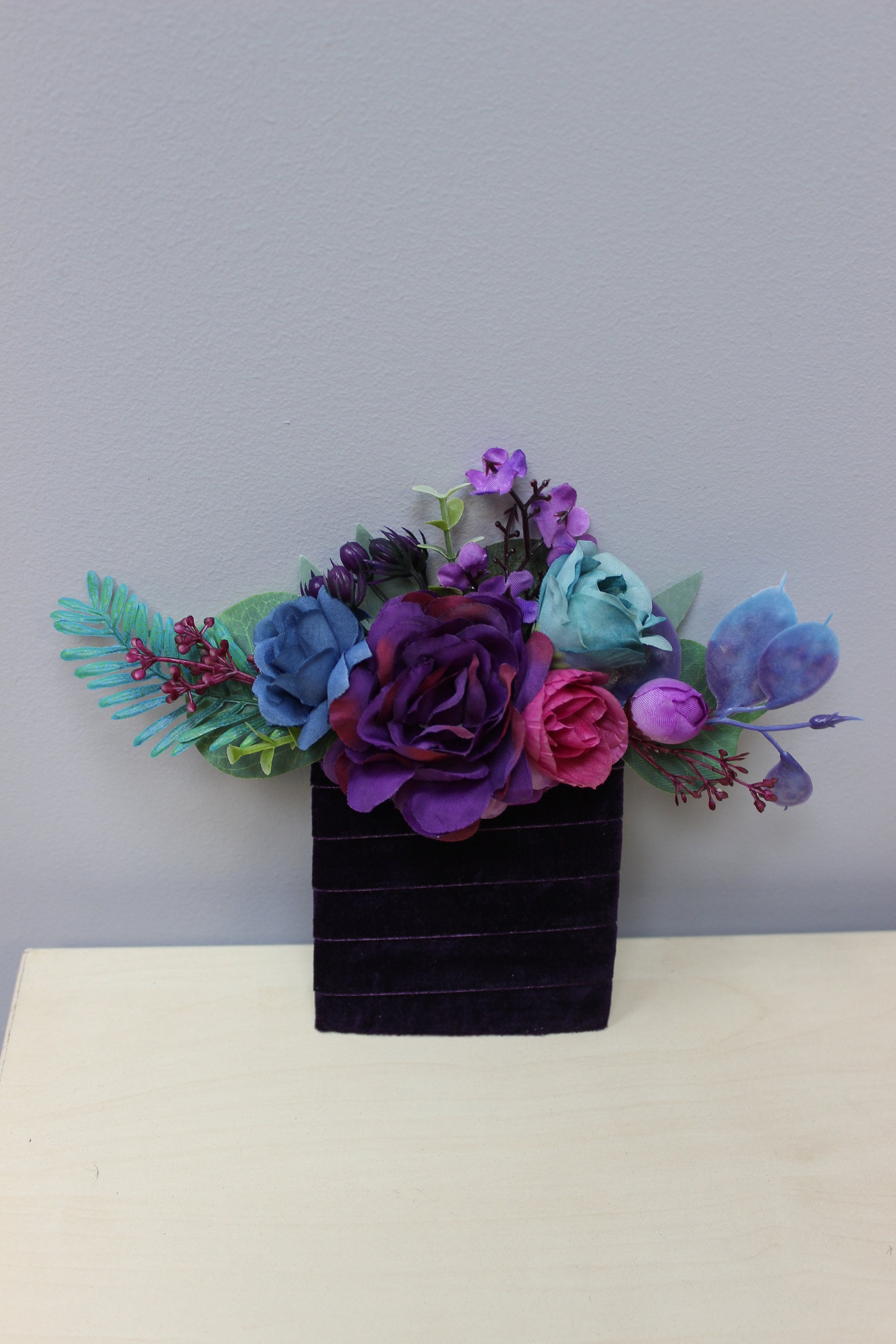 Jevel Tone Magenta Teal Pocket Boutonniere, Wedding Boutonniere for Men ...