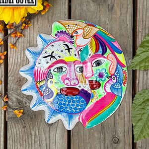 Beautiful Mexican Ceramic Decorative Sun and Moon Eclipse Plate,hand ...