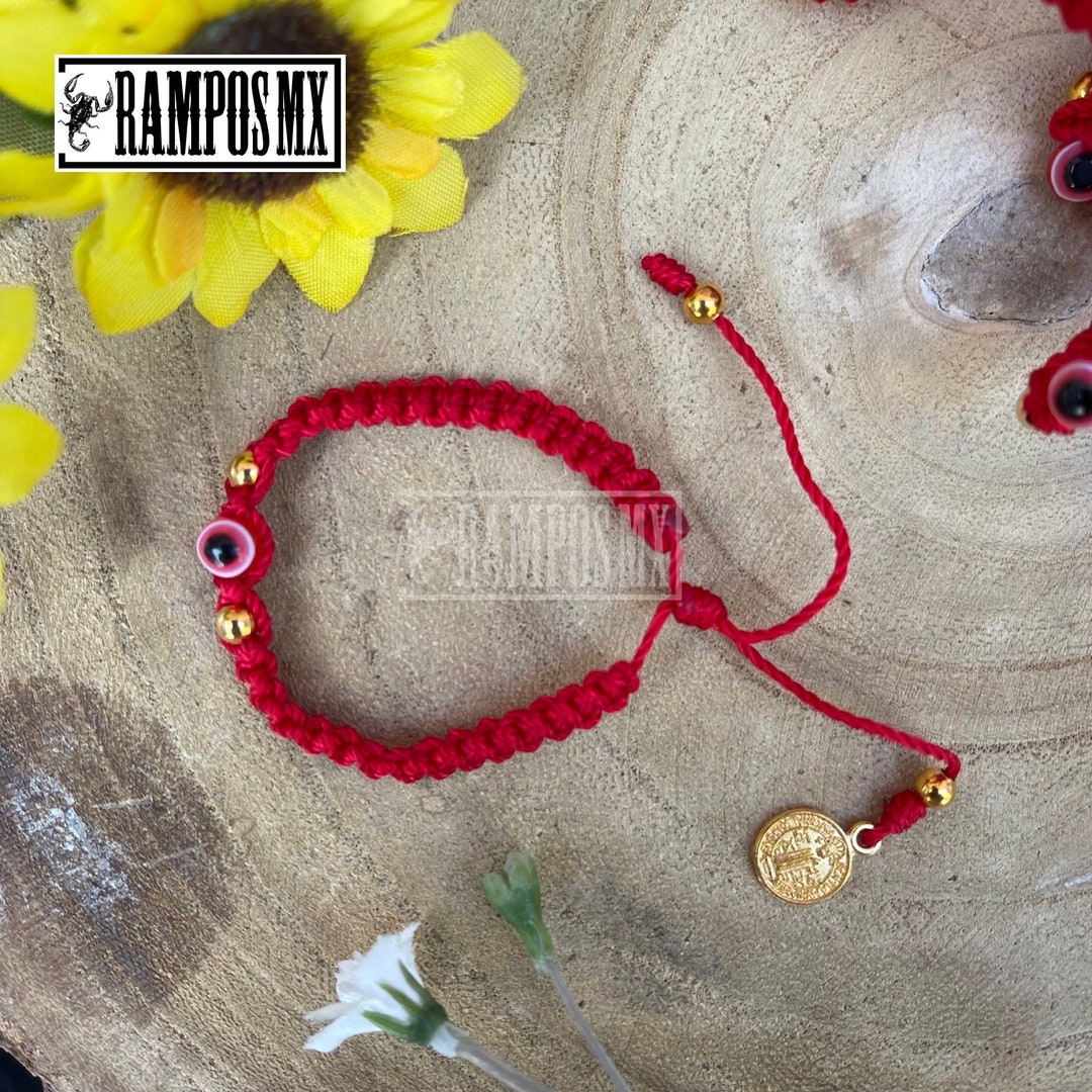 Mexican Evil Eye Kids Woven Bracelet,adjustable Bracelet Handmade Red ...