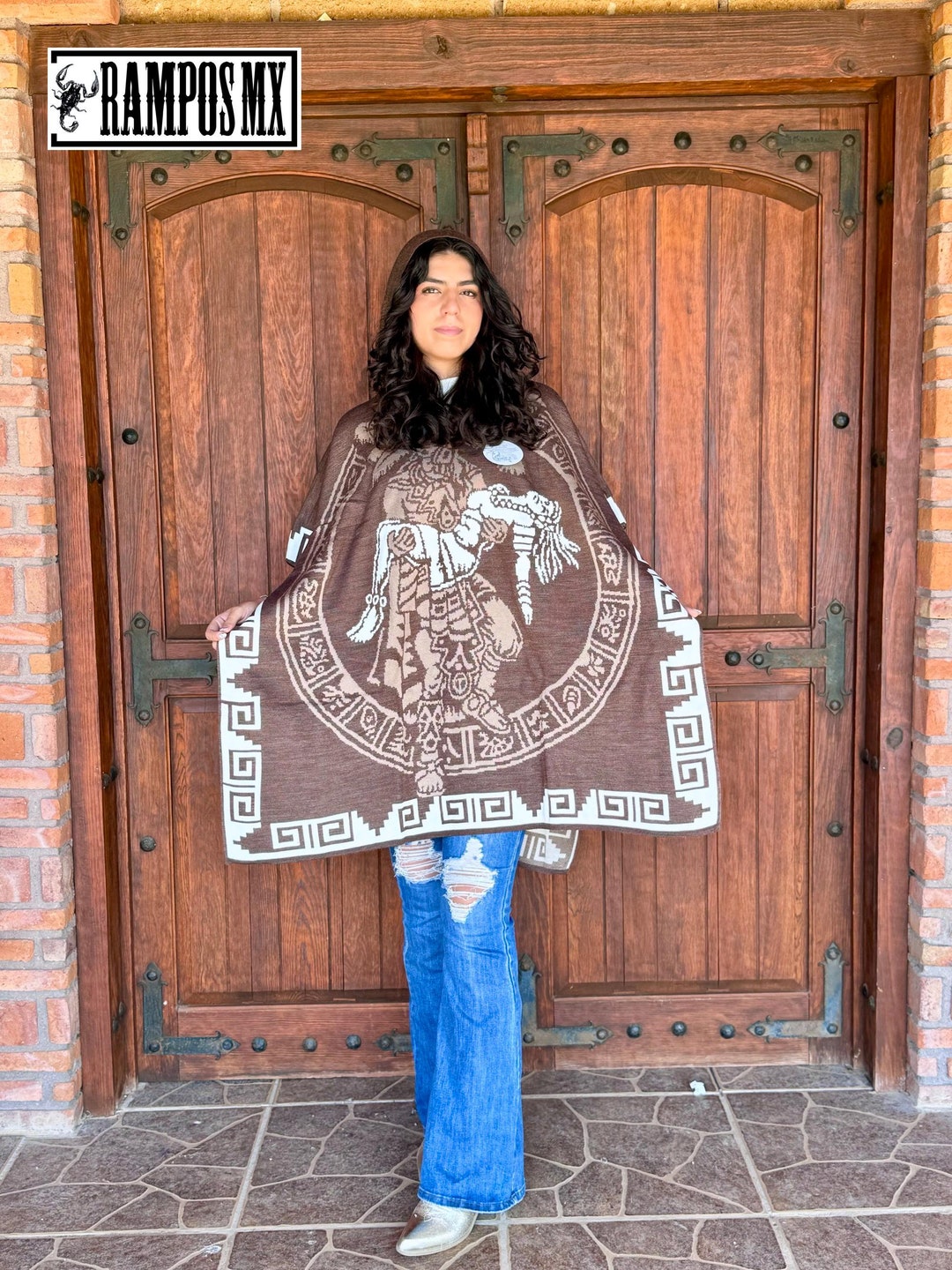 Mexican Hooded Poncho Aztec,mexican Mañanita, Mexican Shawl Hoodie ...