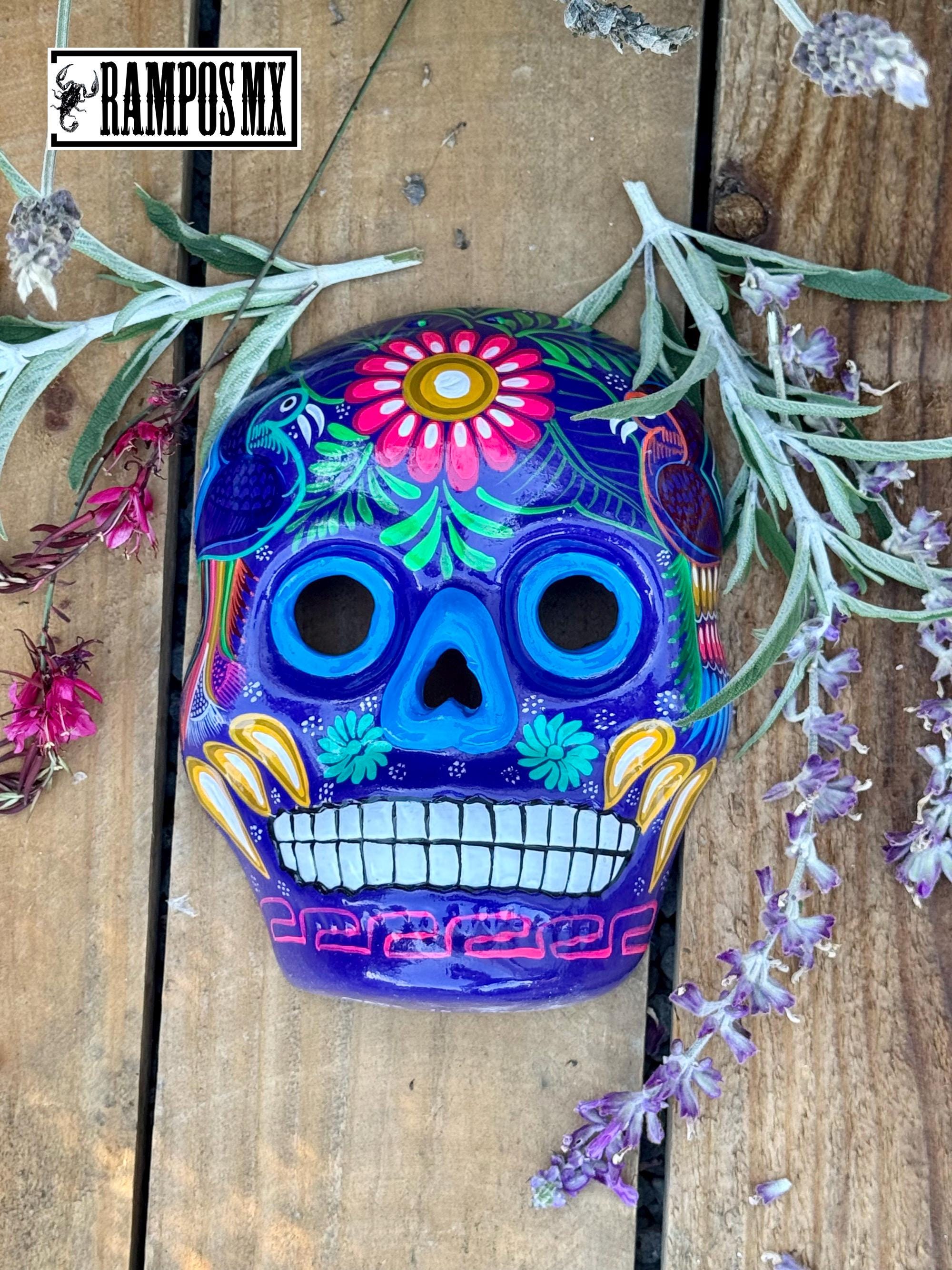 Mexican Ceramic Large Skulls Masks Hand-painted,pottery Handmade ...