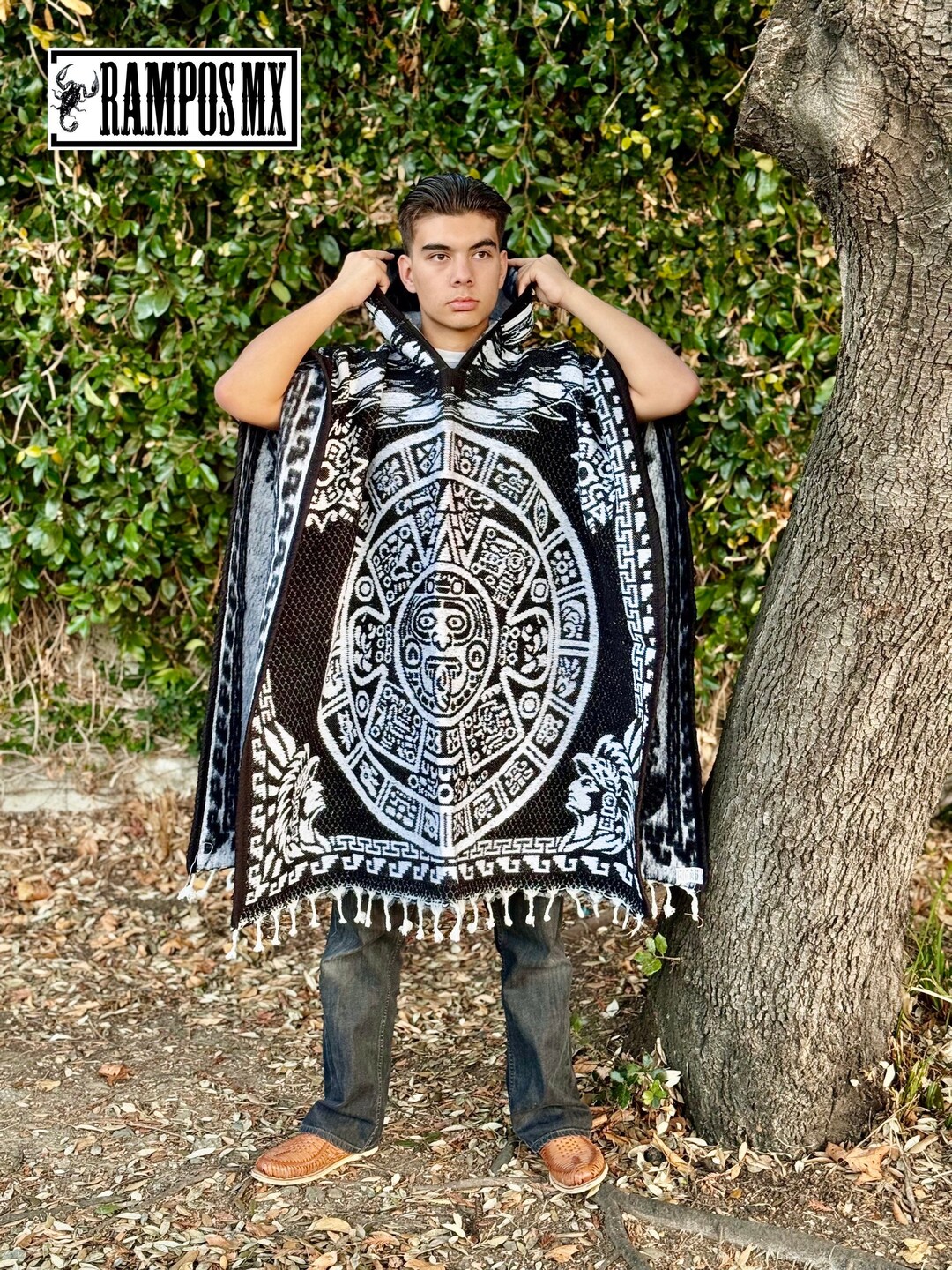 Mexican Unisex Hooded Warrior Warm Poncho,winter Shawl Mexico ,mexican ...
