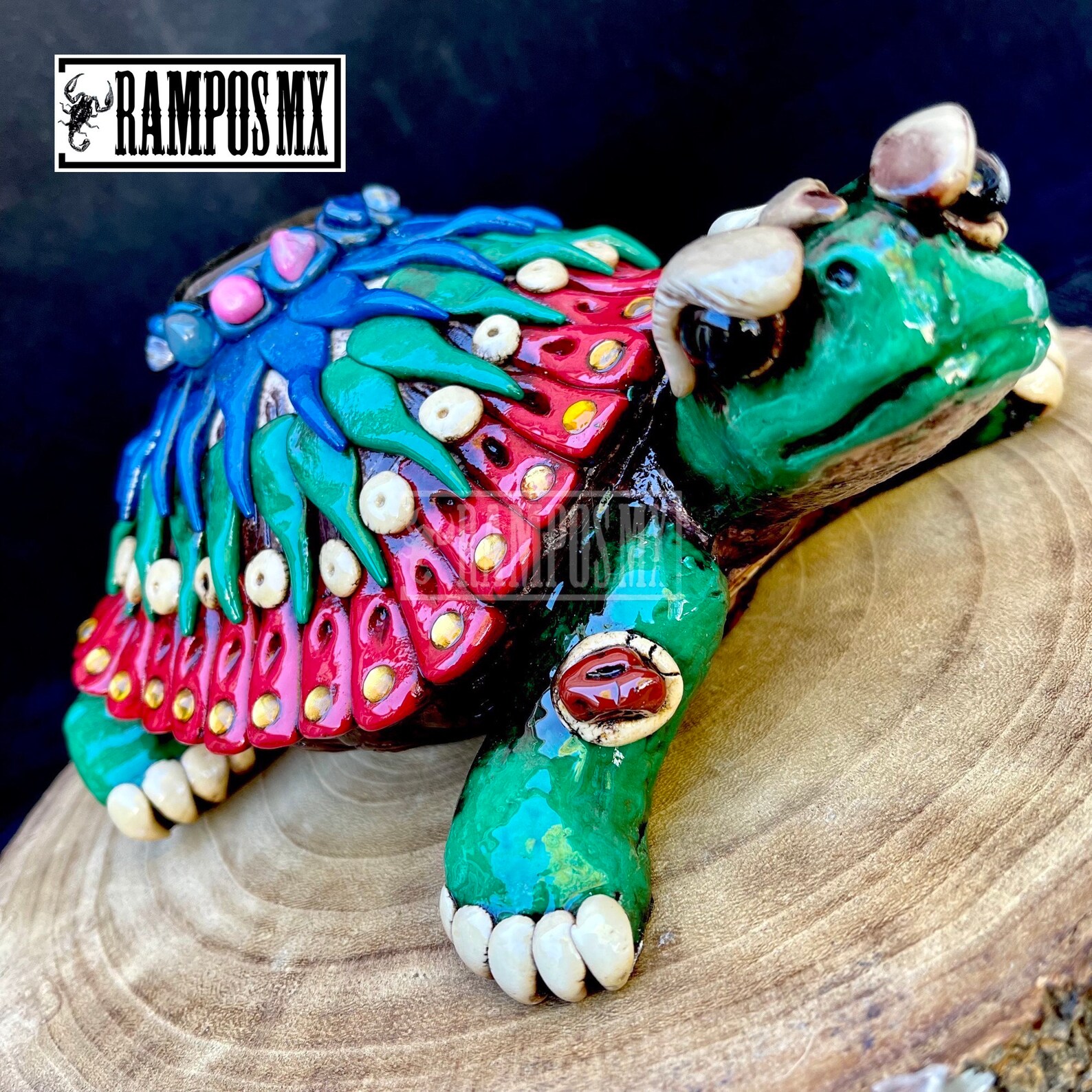 Beautiful Aztec Turtle Figure Statue Handmade Clayhandcraft | Etsy