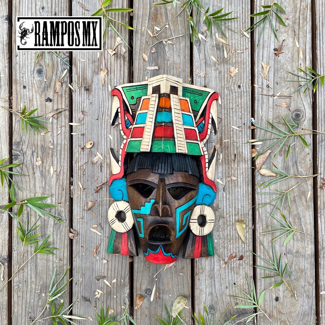 Mexican Wooden Handmade Mayan Mask hand Carved Mayan - Etsy