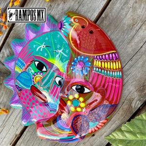 Beautiful Mexican Ceramic Decorative Sun and Moon Eclipse - Etsy