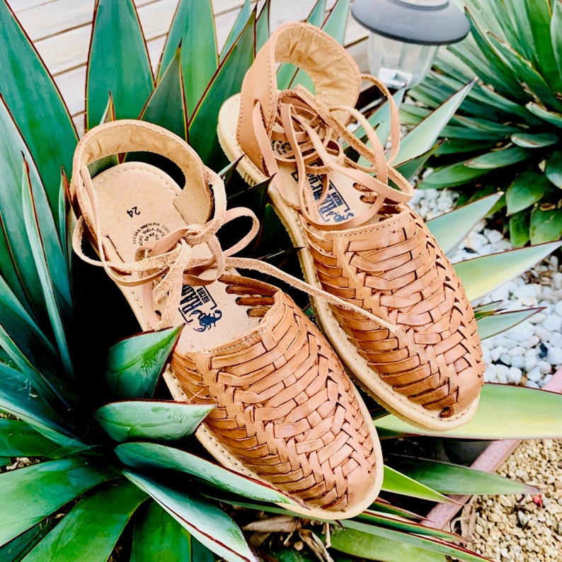 Womens Mexican Sandals Handmade Leather Lace up Sandals - Etsy