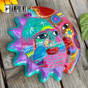 Beautiful Mexican Ceramic Decorative Sun and Moon Eclipse - Etsy