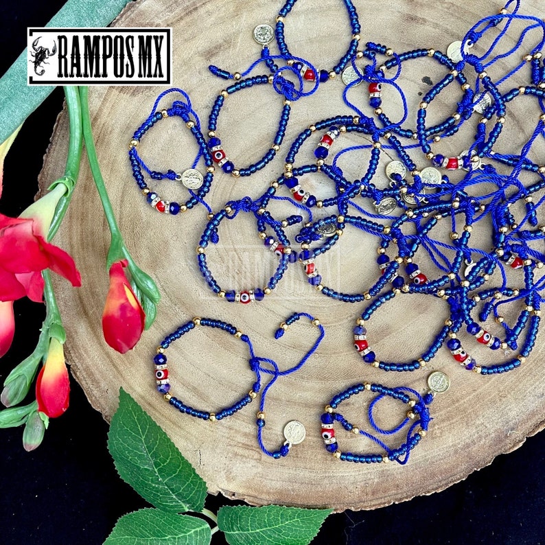 Mexican Evil Eye Adult Woven Bracelet Adjustable | Etsy