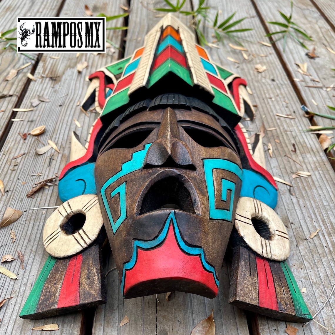 Mexican Wooden Handmade Mayan Mask hand Carved Mayan - Etsy