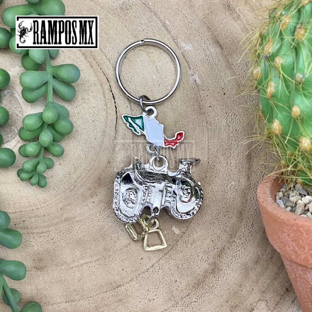 Mexican Horse Saddle Western Cowgirl Cowboy Steel Metal Key Chain ...