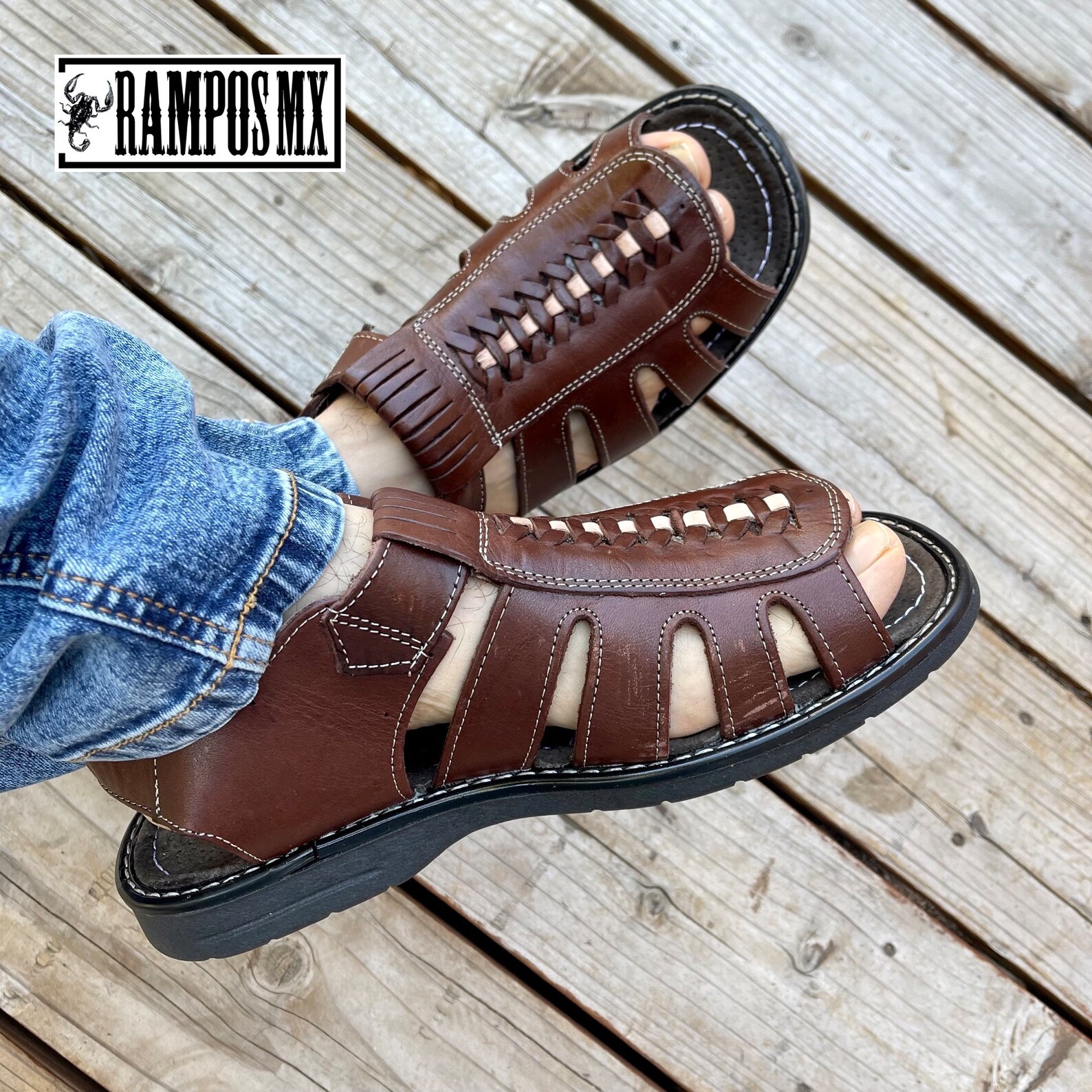 Mens Mexican Handmade Leather Sandals Men Mexican Huaraches - Etsy