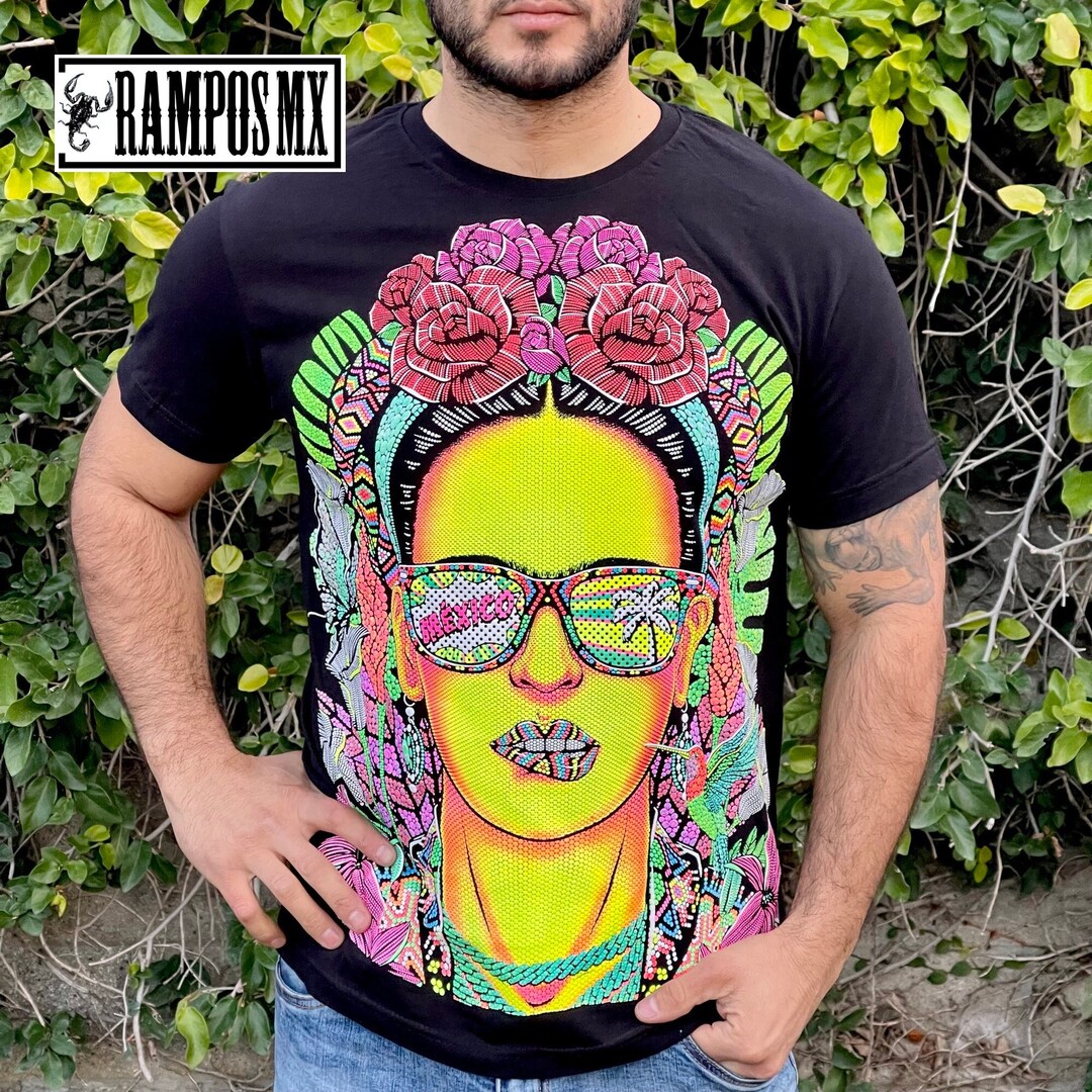 Mexican Frida T-shirts,handmade Serigraphy Mexican Tshirt Artisanal ...