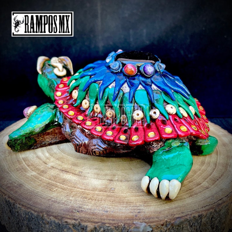 Beautiful Aztec Turtle Figure Statue Handmade Clay,handcraft Mayan ...