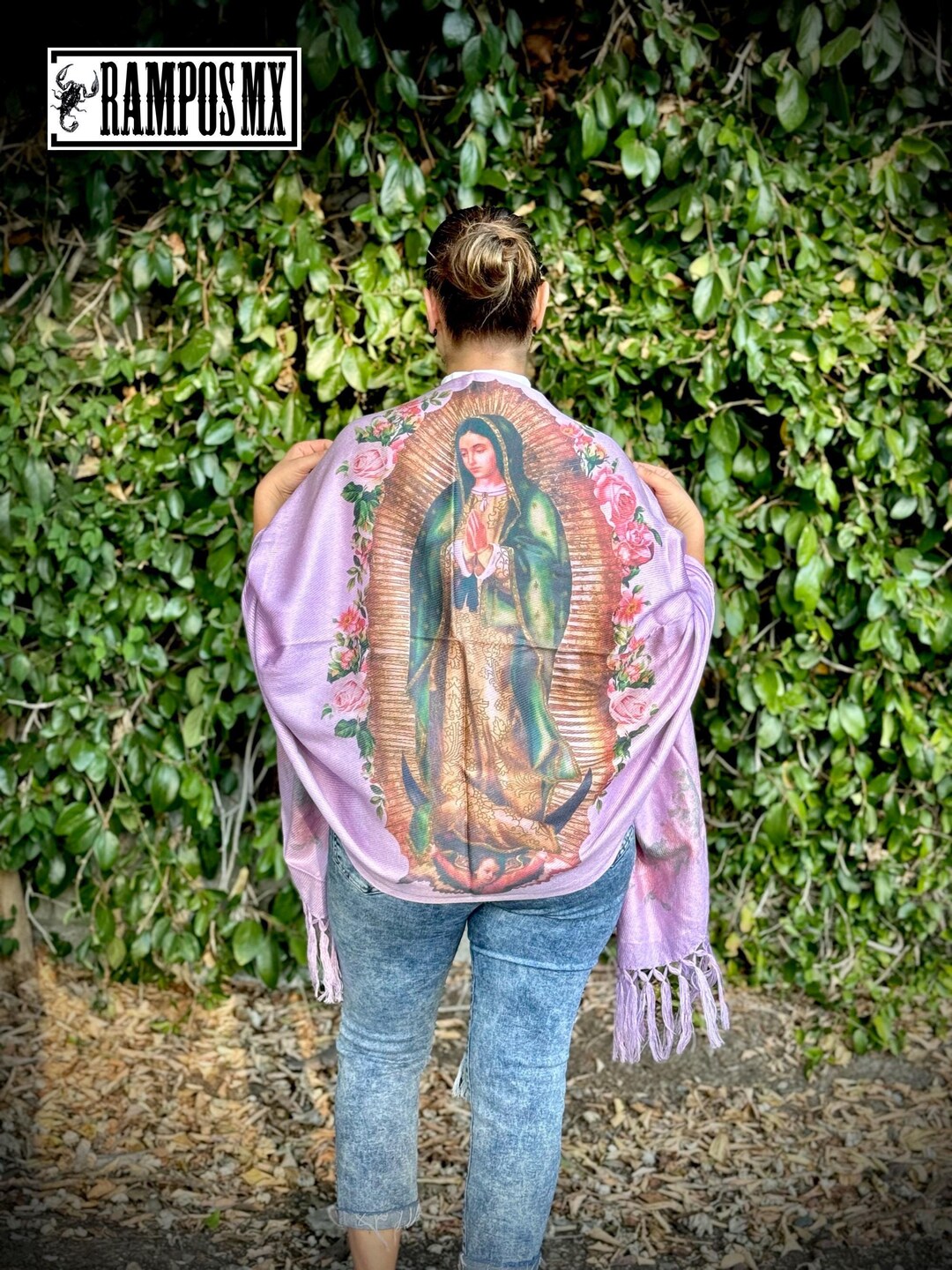 Shawl Virgin Mary Mexican Handmade Shawl,floral Shawl From Mexico ...