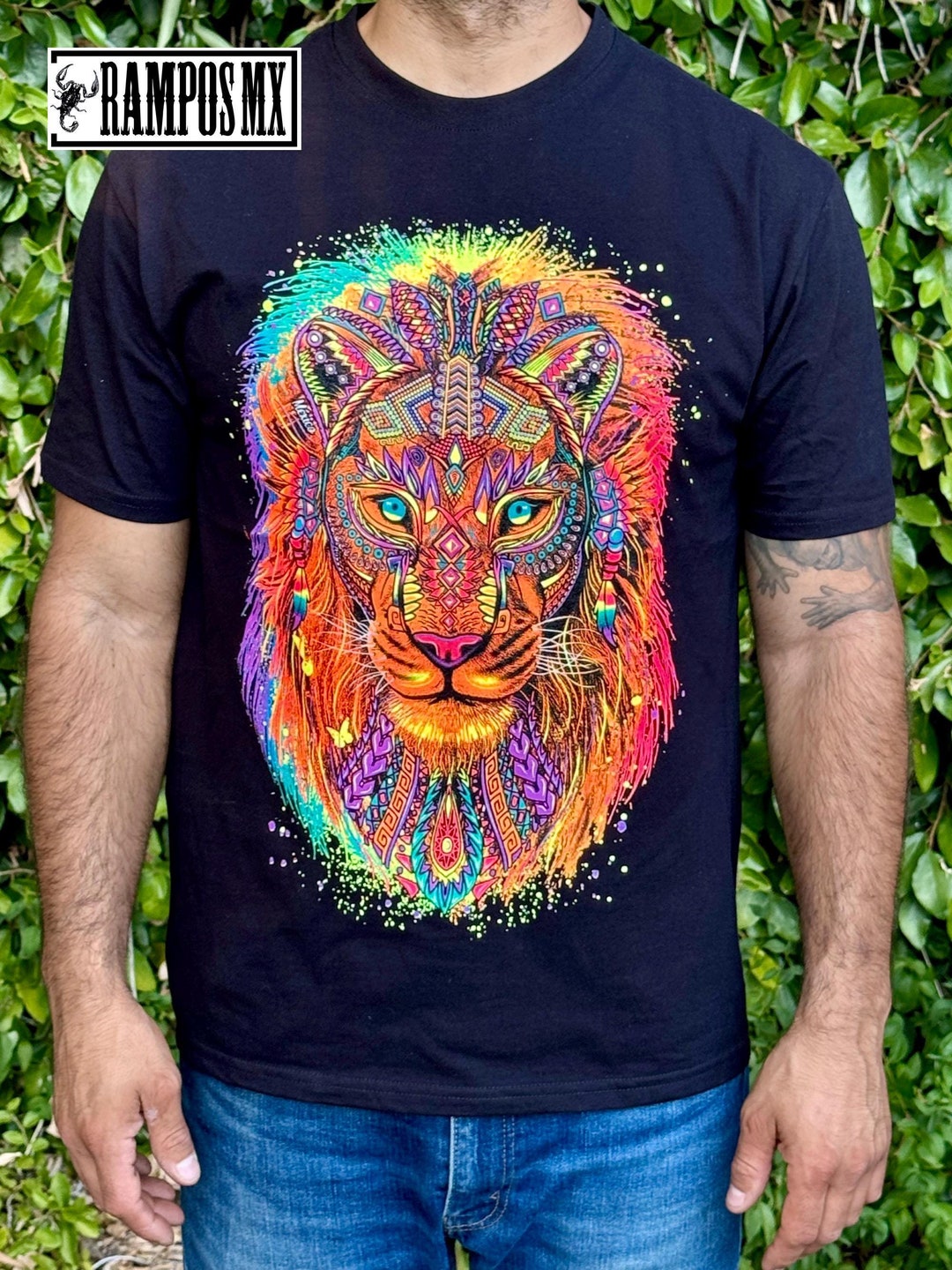 Mexican Lion T-shirts,handmade Serigraphy Mexican Shirt Artisanal ...