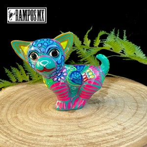 Beautiful Mexican Chihuahua Dog Art , Handpainted Clay Pottery Floral ...