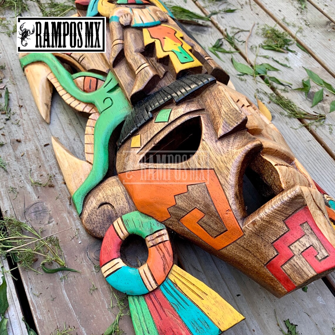 Mexican Wooden Handmade Mayan Mask hand Carved Mayan - Etsy