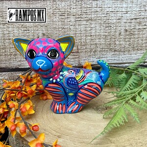 Beautiful Mexican Chihuahua Dog Art , Handpainted Clay Pottery Floral ...