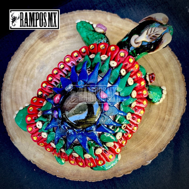 Beautiful Aztec Turtle Figure Statue Handmade Clayhandcraft | Etsy