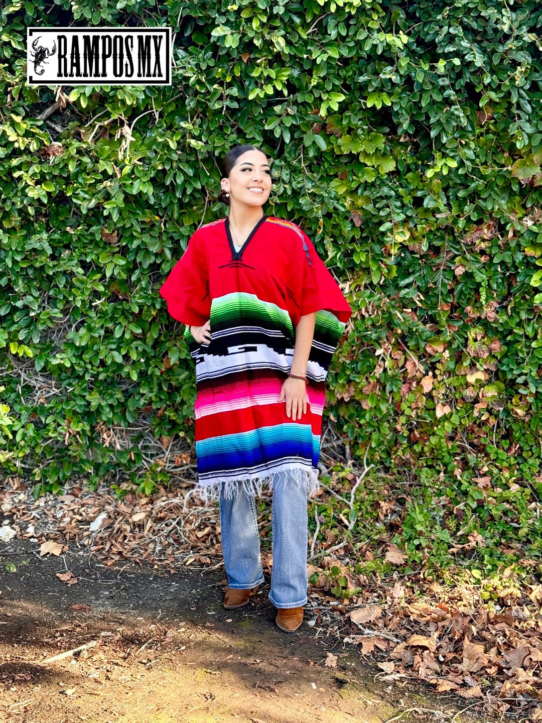 Mexican Unisex Sarape Poncho,winter Shawl Mexico ,mexican Traditional ...