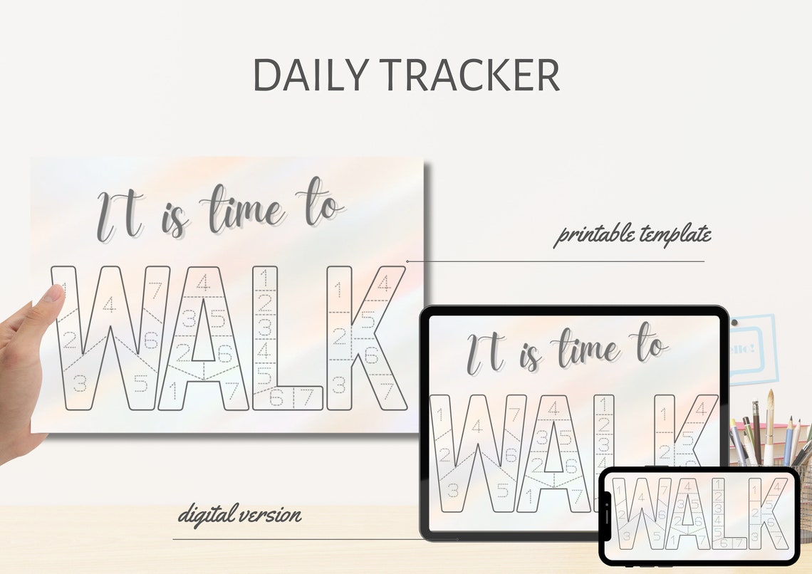 WALK Checklist Daily Tracker Activity Digital Print Planner - Etsy