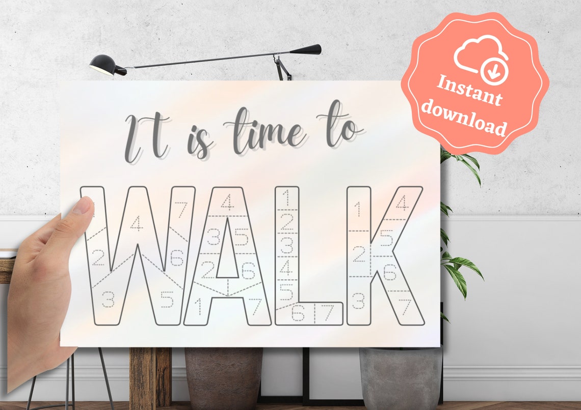WALK Checklist Daily Tracker Activity Digital Print Planner - Etsy