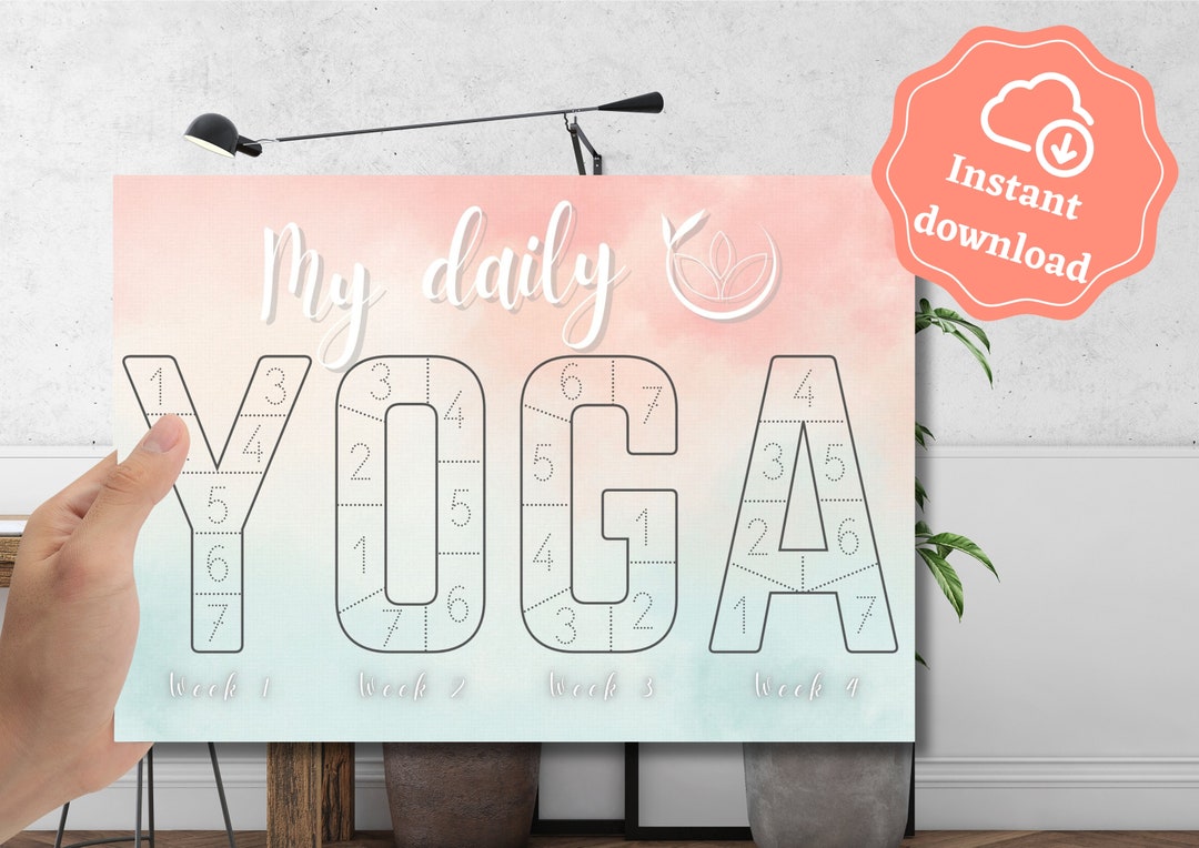 YOGA Daily Checklist Activity Tracker Digital Print Planner - Etsy