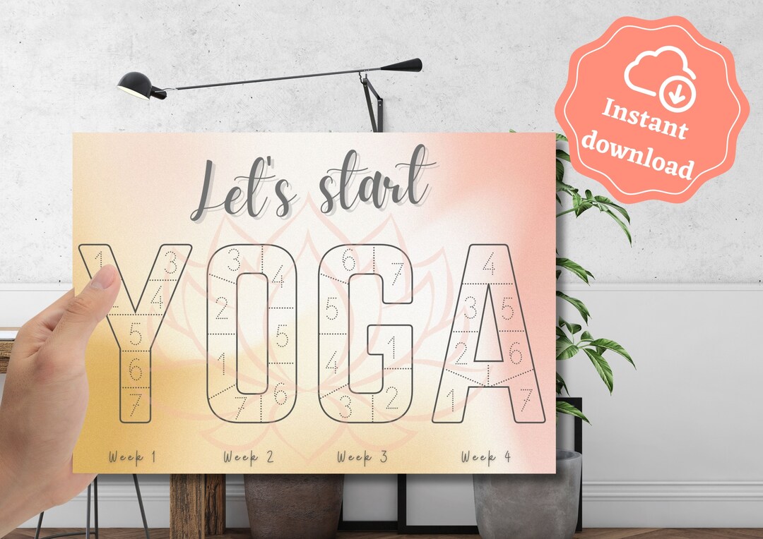 YOGA Checklist Activity Tracker 4 Weeks Digital Print Planner - Etsy