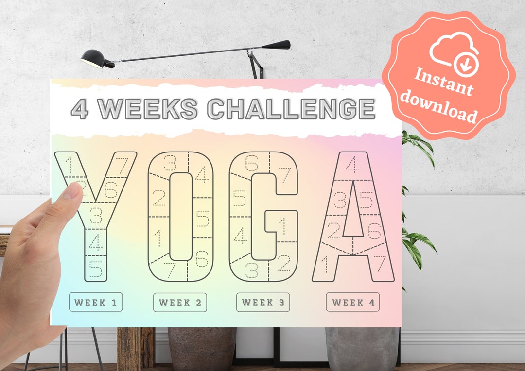 YOGA Checklist Weekly Activity Tracker Digital Planner 4 Weeks ...