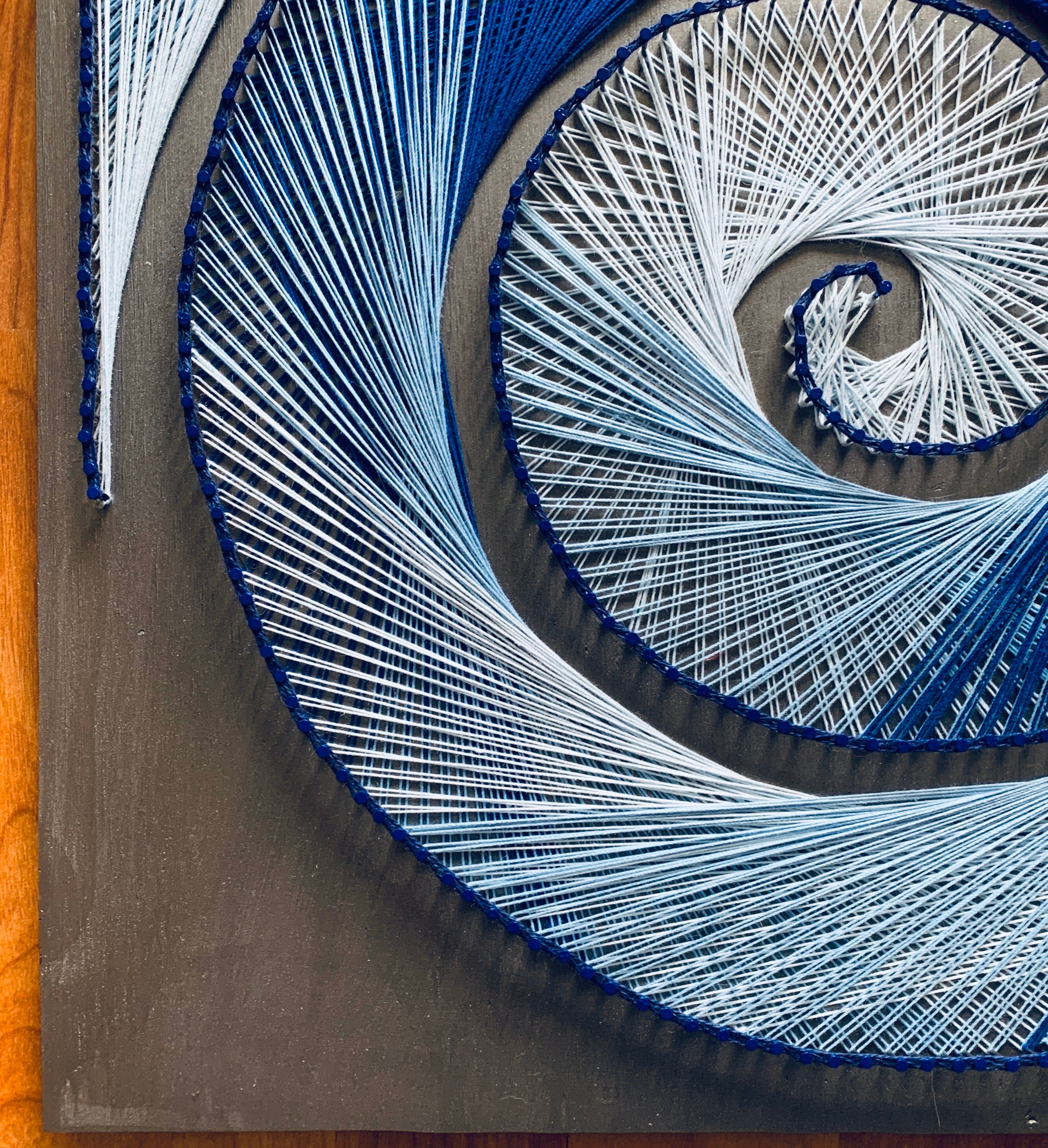 Homemade String Art - Blue Spiral - Etsy