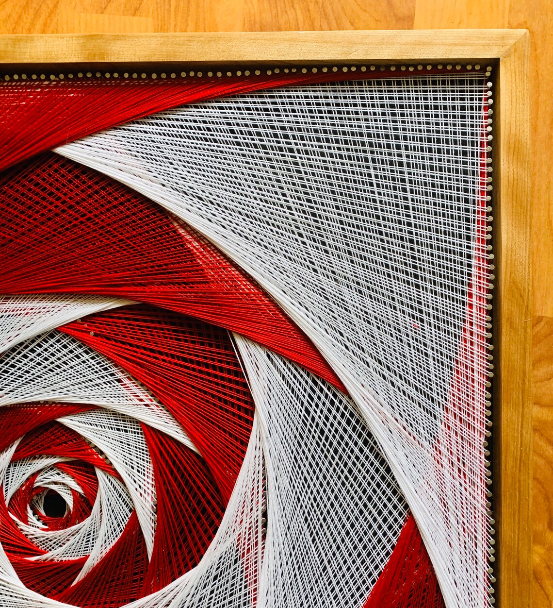 Framed String Art Rose of Space Red and White - Etsy