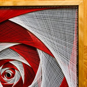 Framed String Art - Rose of Space Red and White - Etsy