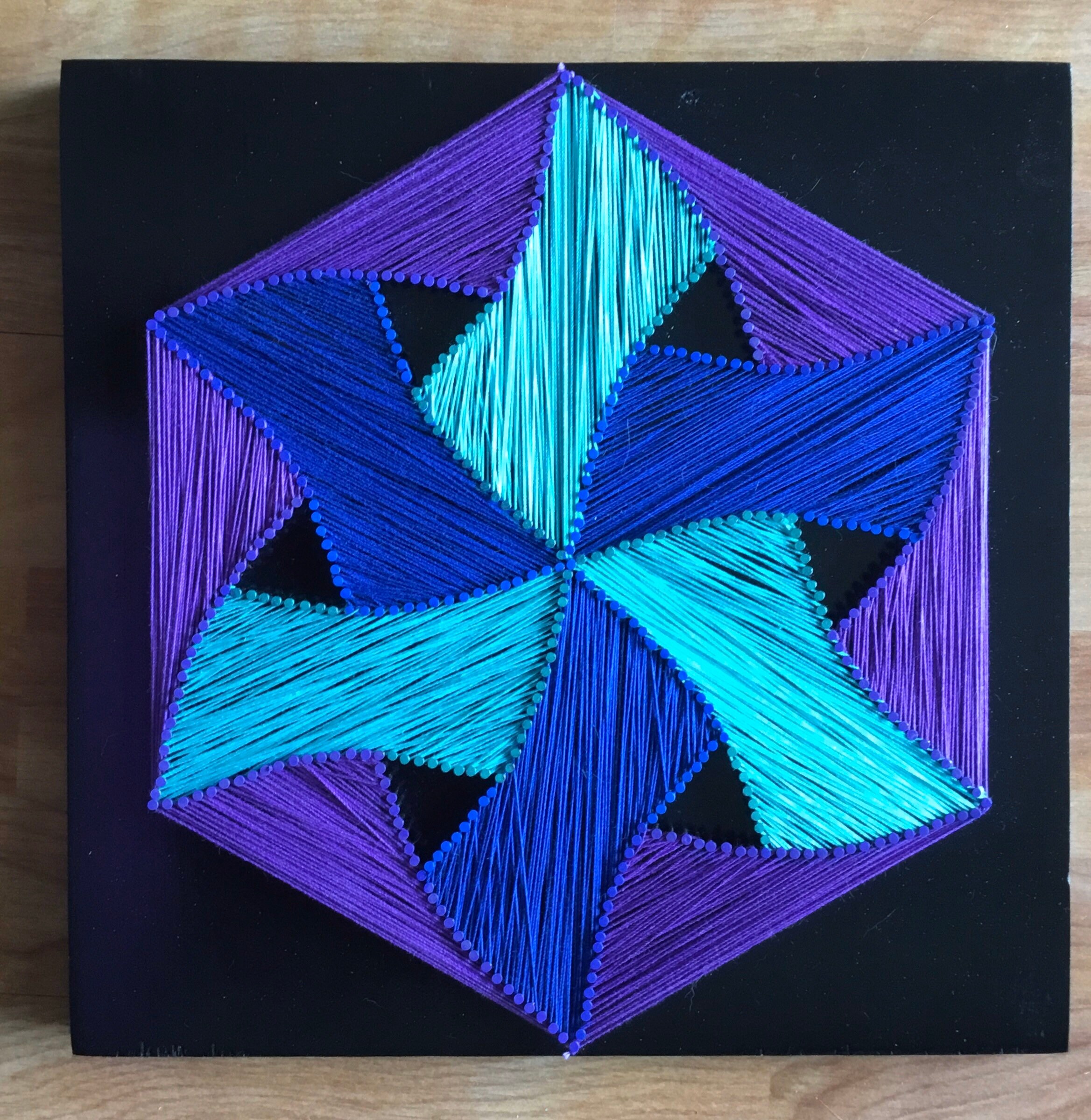 String Art - Modified Hexagon in Dark Colors - Etsy