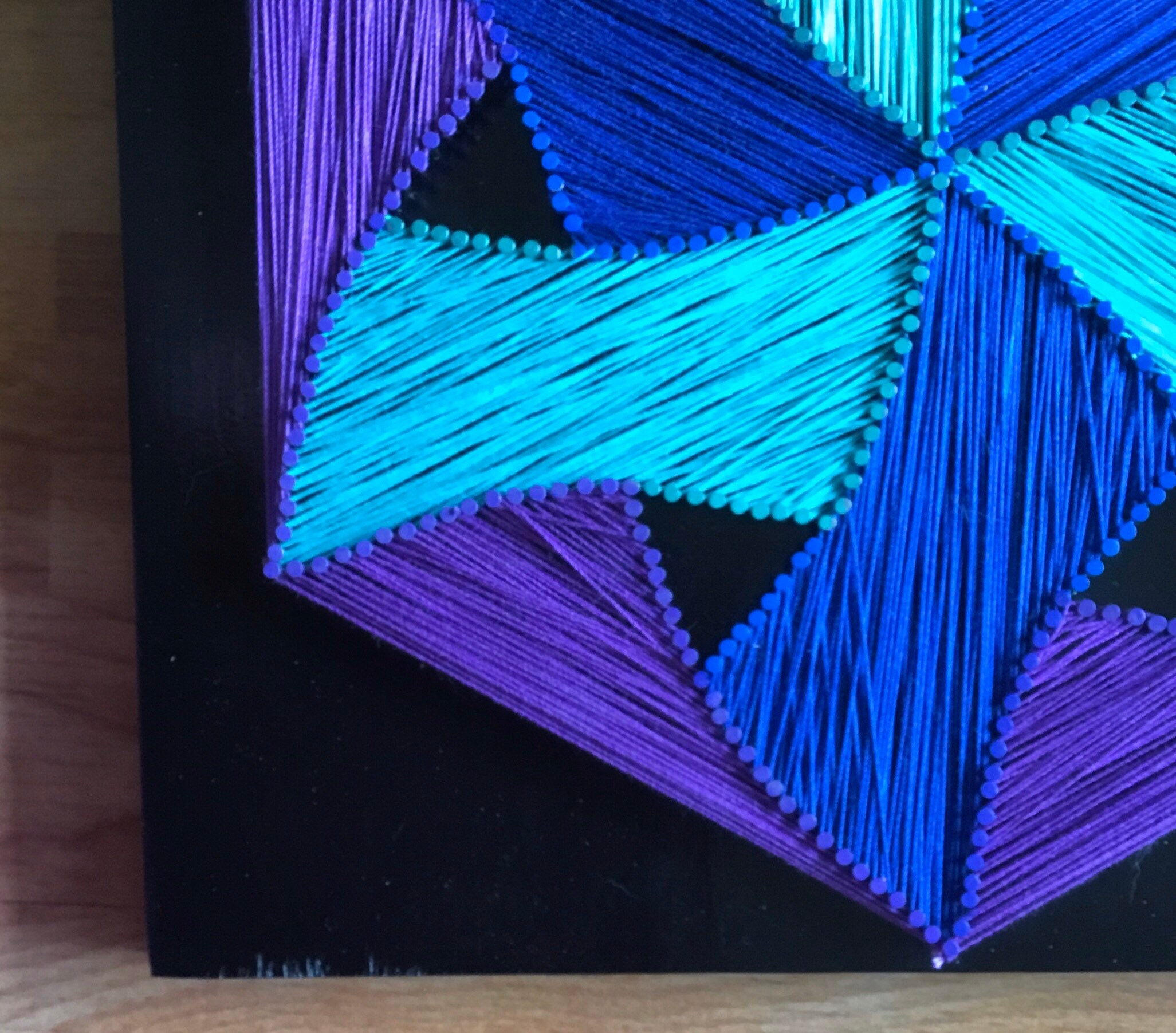 String Art Modified Hexagon in Dark Colors - Etsy