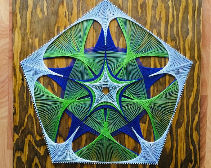 Colorful Pentagon String Art Wall Hanging - Etsy
