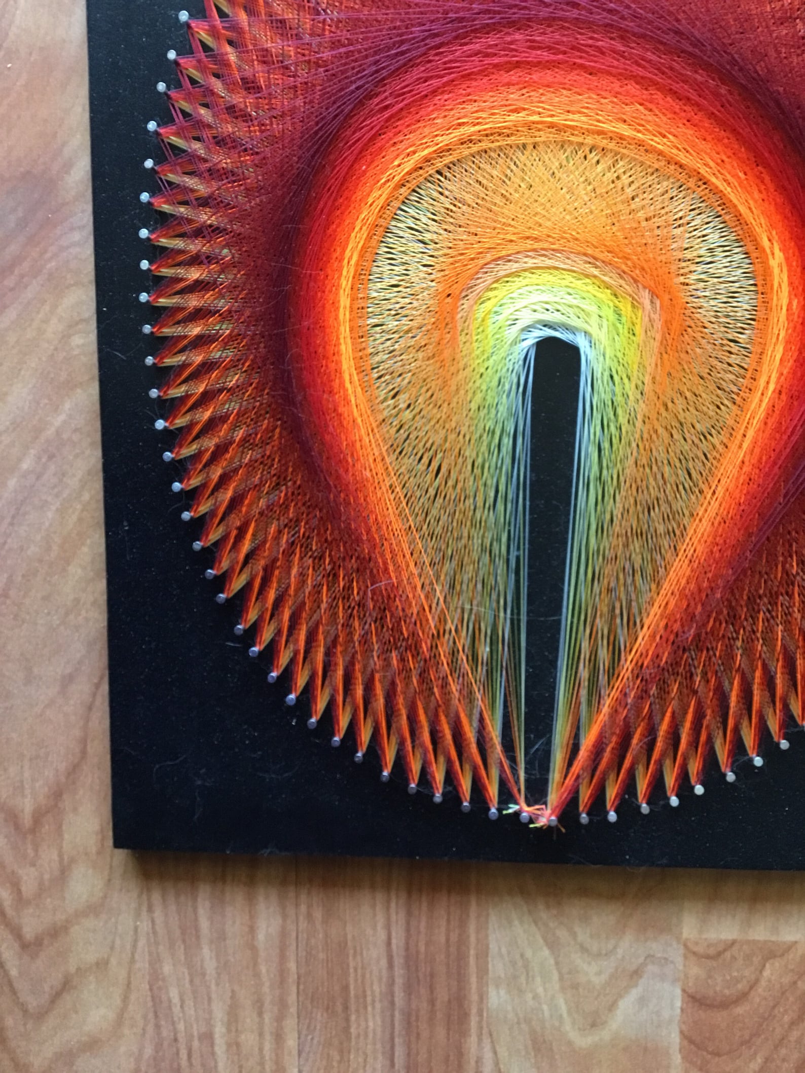 String Art Oval Orange Layers on Black - Etsy