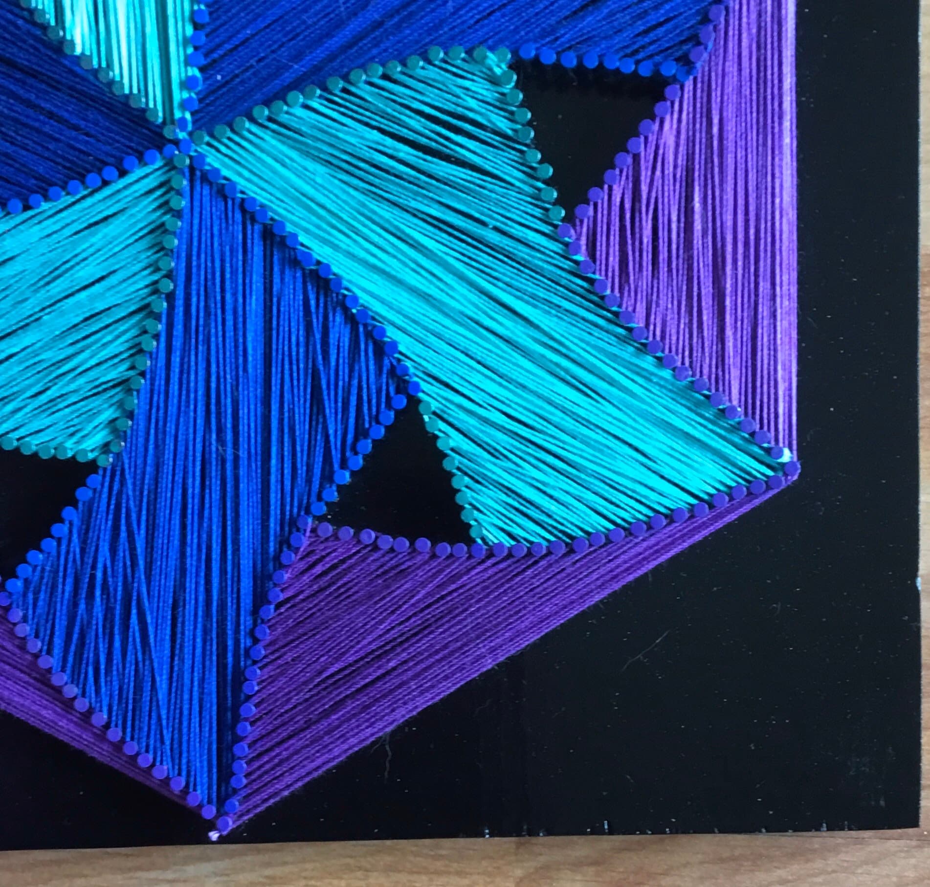 String Art - Modified Hexagon in Dark Colors - Etsy