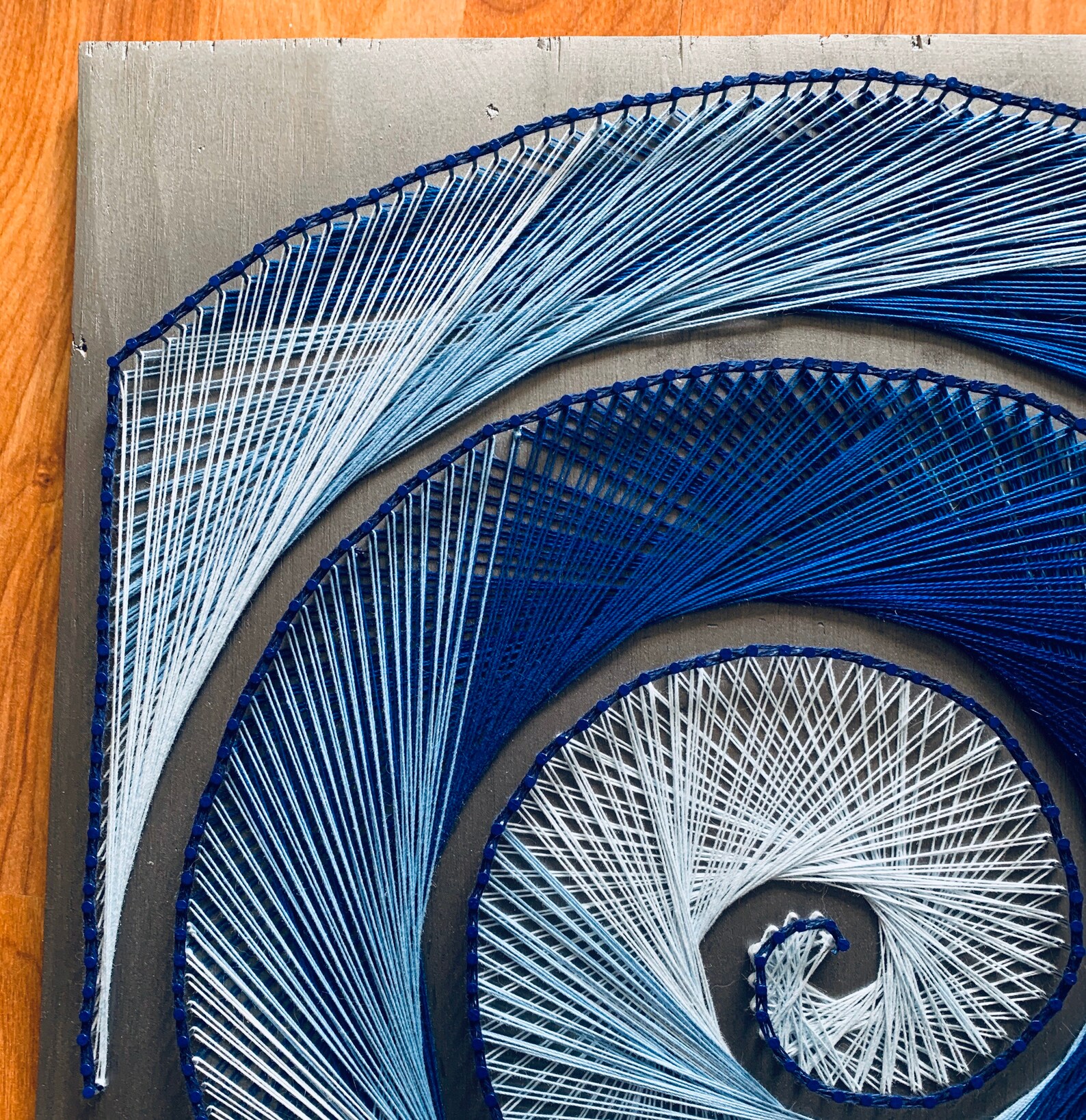 Homemade String Art - Blue Spiral - Etsy