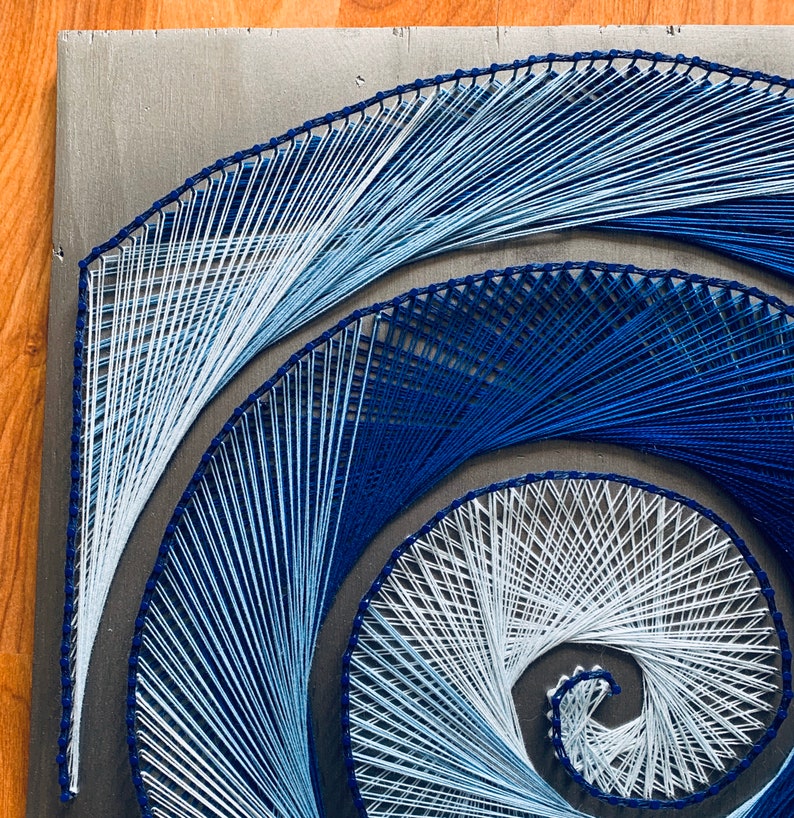 Homemade String Art - Blue Spiral - Etsy