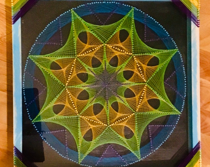 Homemade String Art Framed Mandala With Accent on Frame Corners - Etsy