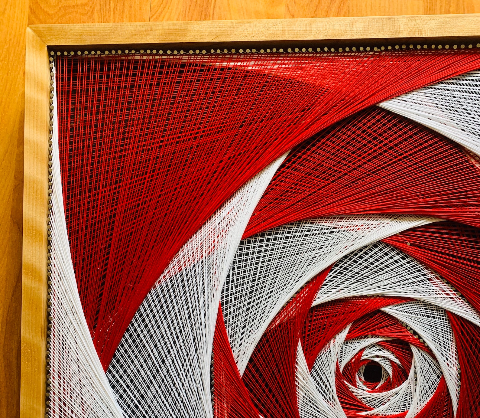 Framed String Art Rose of Space Red and White - Etsy
