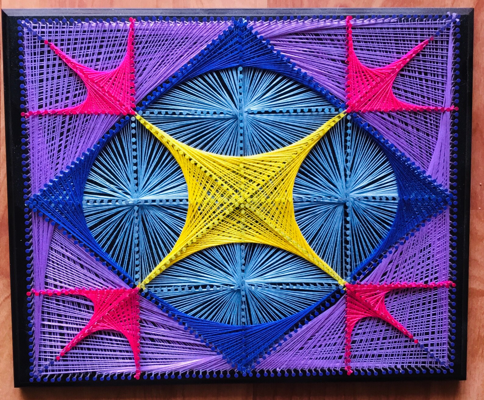 Rectangular String Art Purple Explosion - Etsy
