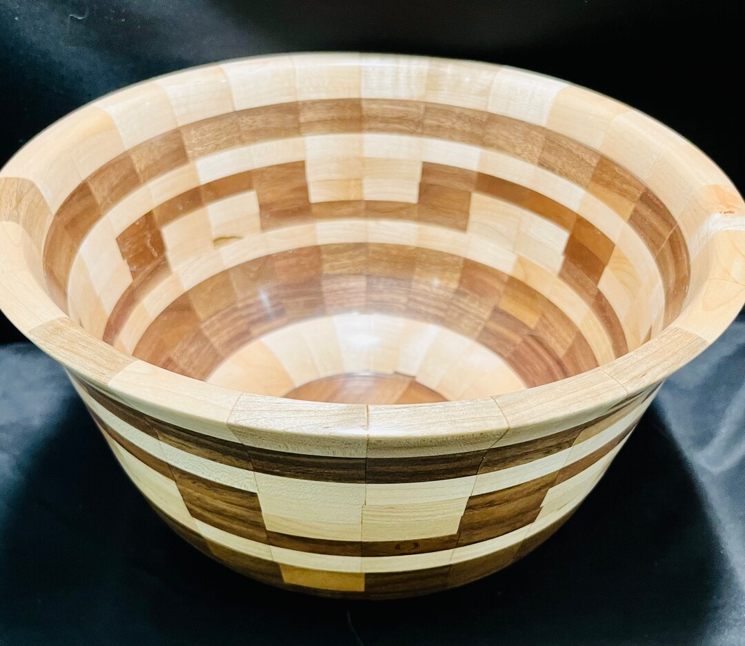 Large Maple and Alder Segmented Bowl With Accent Ring - Etsy