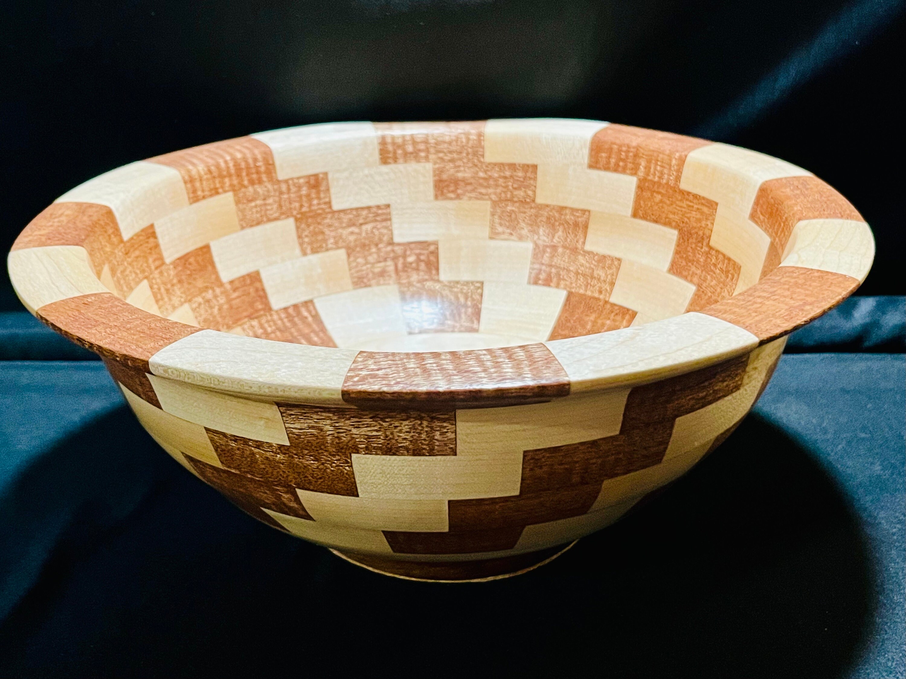 Segmented Bowl Made With Maple and Mahogany With a Mahogany Base and ...