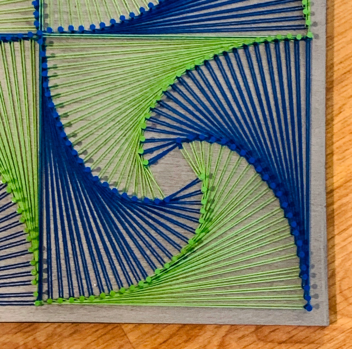 Homemade String Art Green and Blue Waves - Etsy