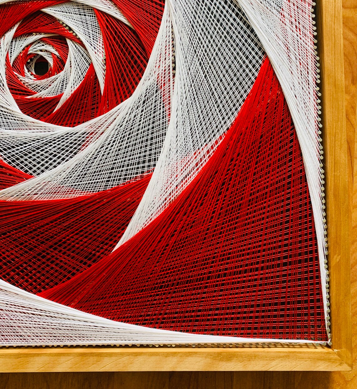 Framed String Art - Rose of Space Red and White - Etsy